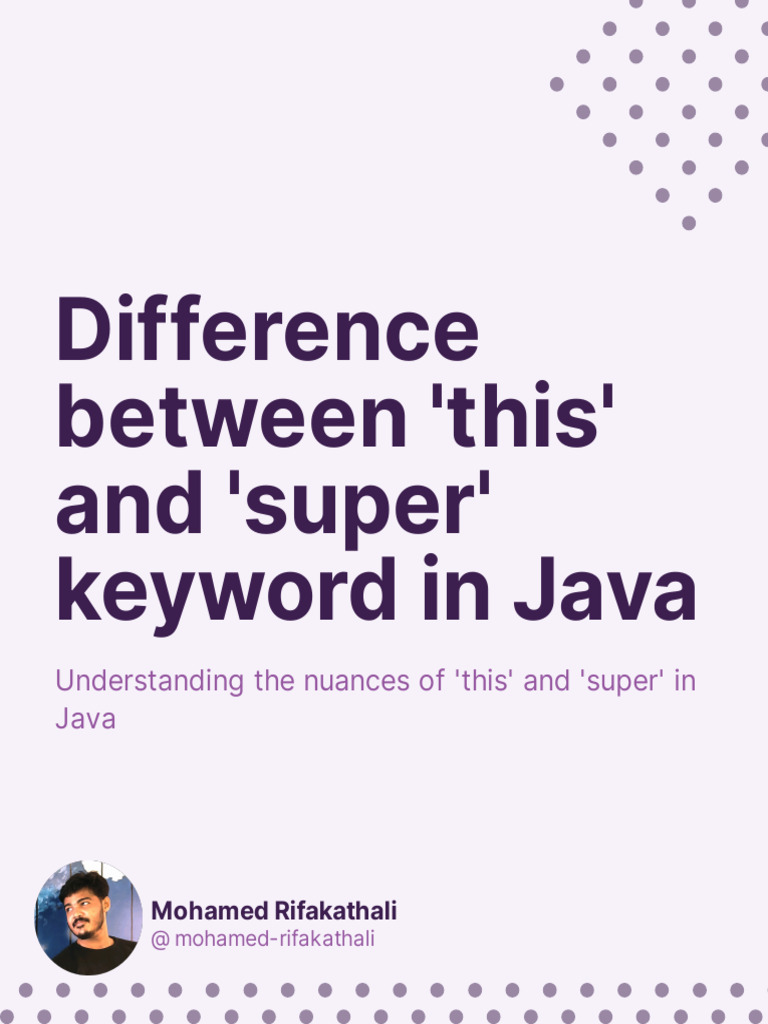 difference between 'this' and 'super' in java | PDF