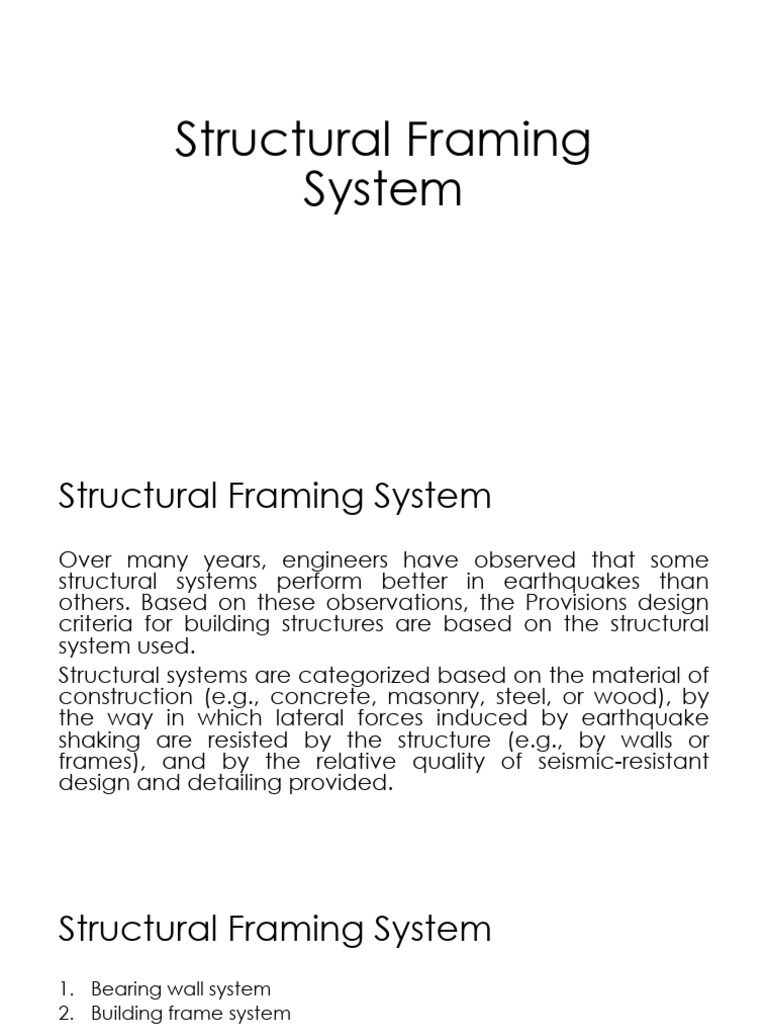 Structural Framing System | PDF | Framing (Construction) | Beam (Structure)