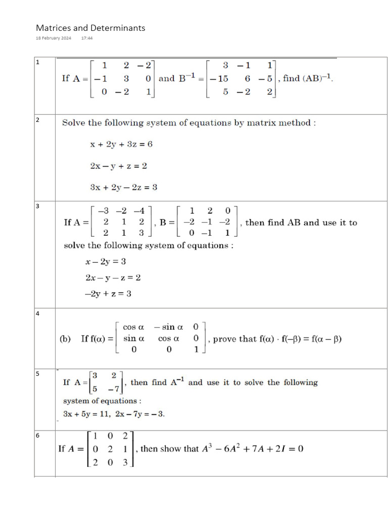 3 - 4 - Super 30 Matrices and Determinants | PDF