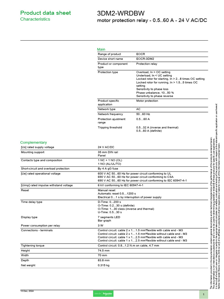 3DM2-WRDBW_document | PDF | Relay | Alternating Current