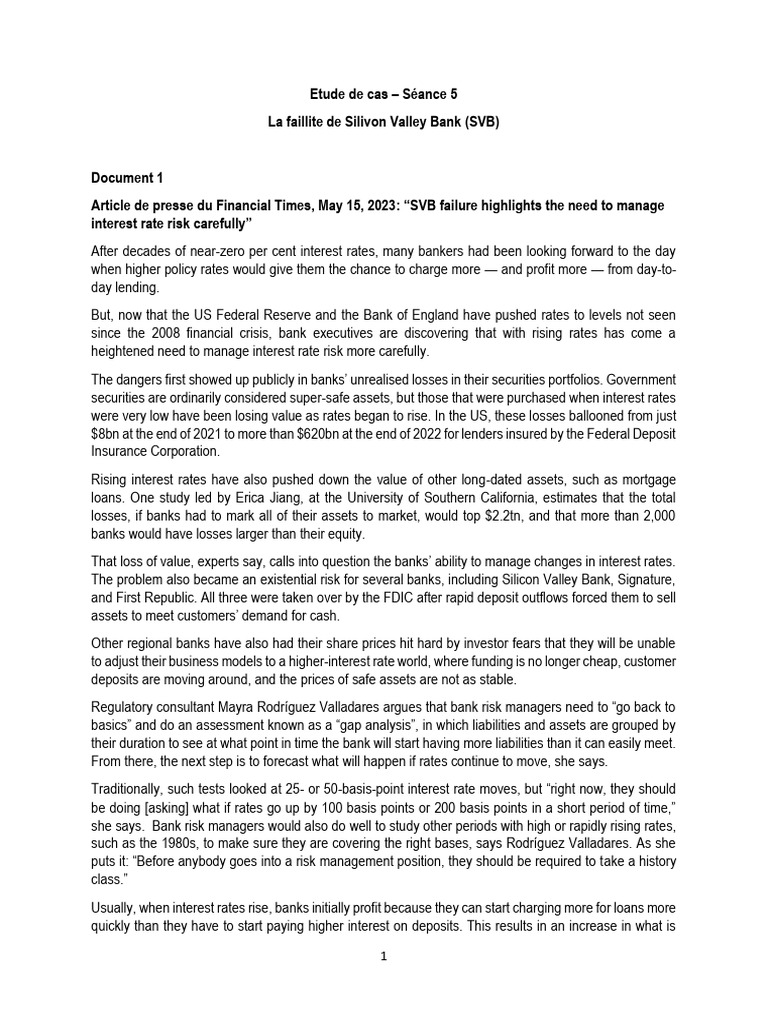 Document 4 - Risque bancaire | PDF | Interest | Banks