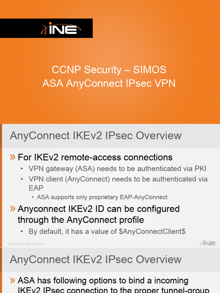 SIMOS 4011 ASA AnyConnect IPsec VPN v001 | PDF | Computer Science | Communications Protocols