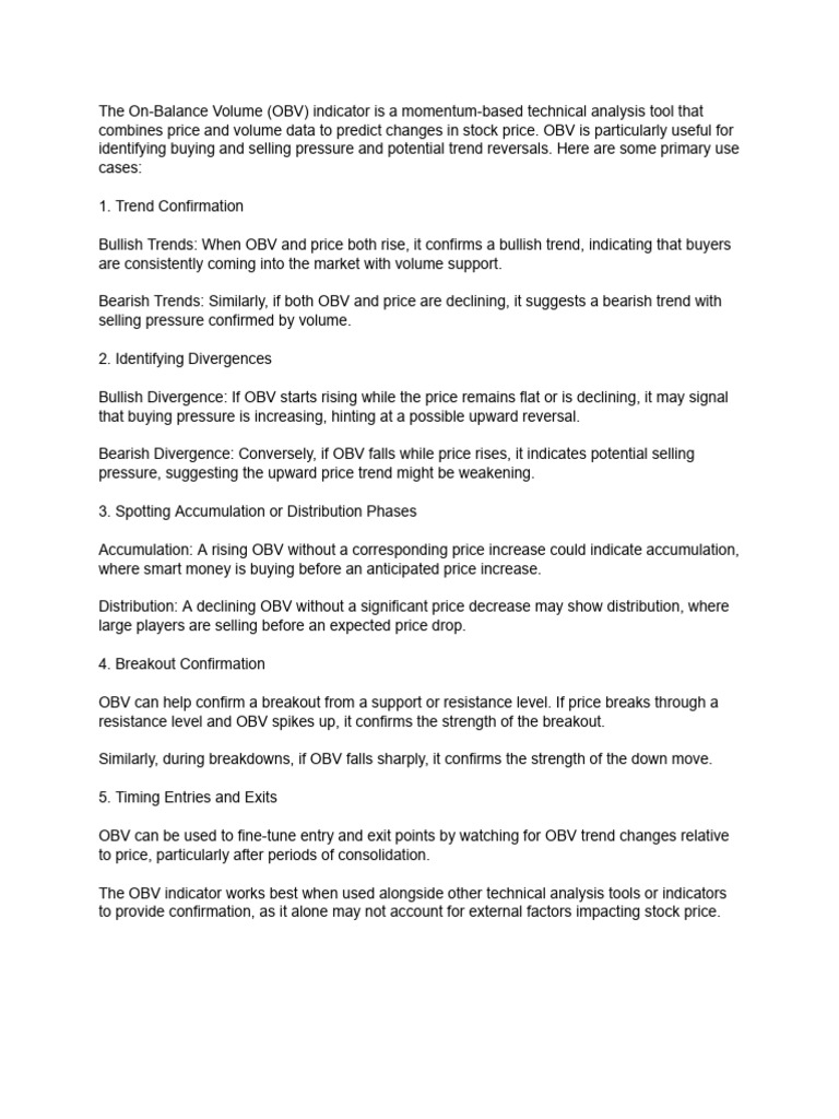 OBV Insights for Stock Traders | PDF