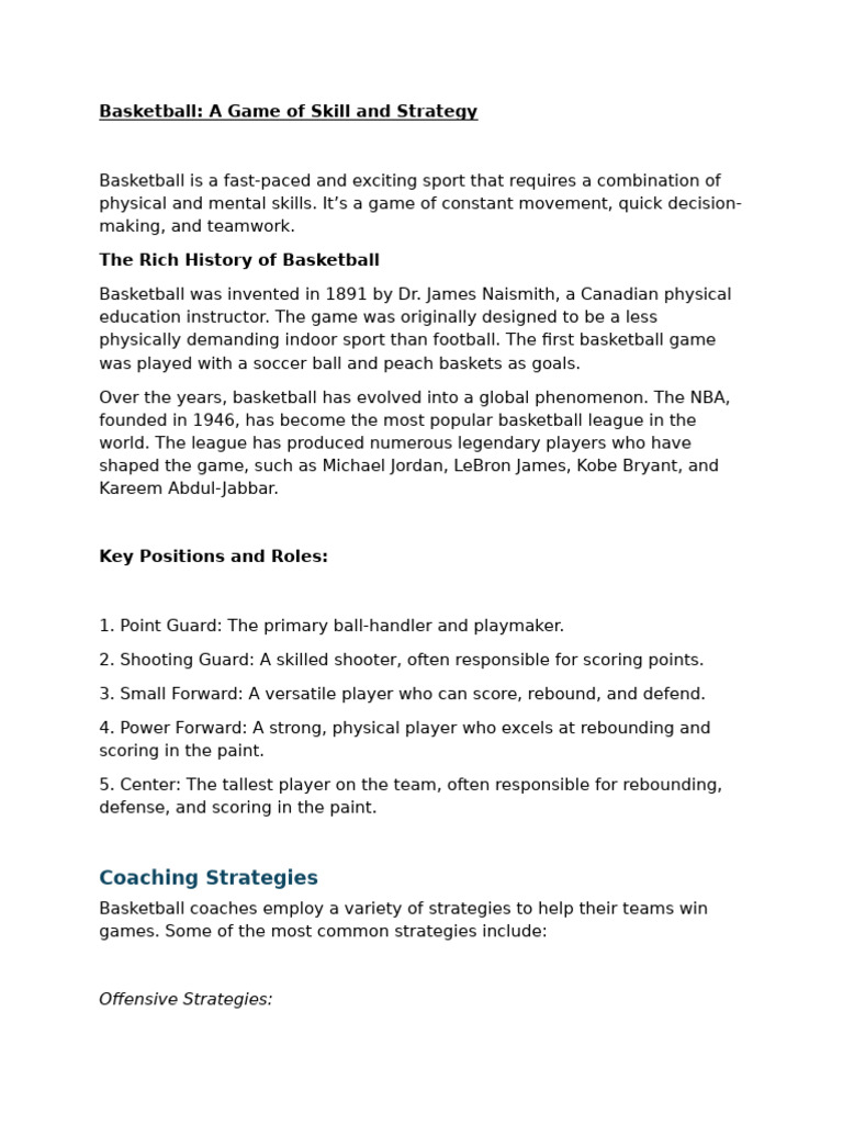 Practical 4 (Physical Education) | PDF | Basketball Positions | Team Sports
