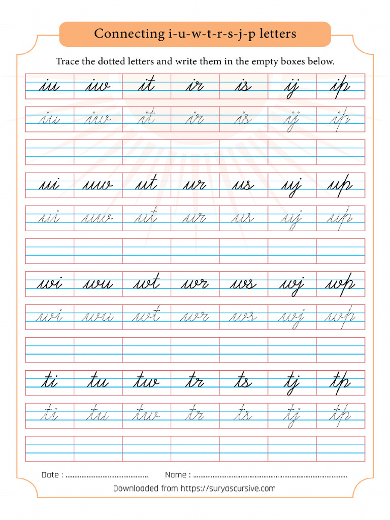 Cursive Connecting Letters 2 2 | PDF