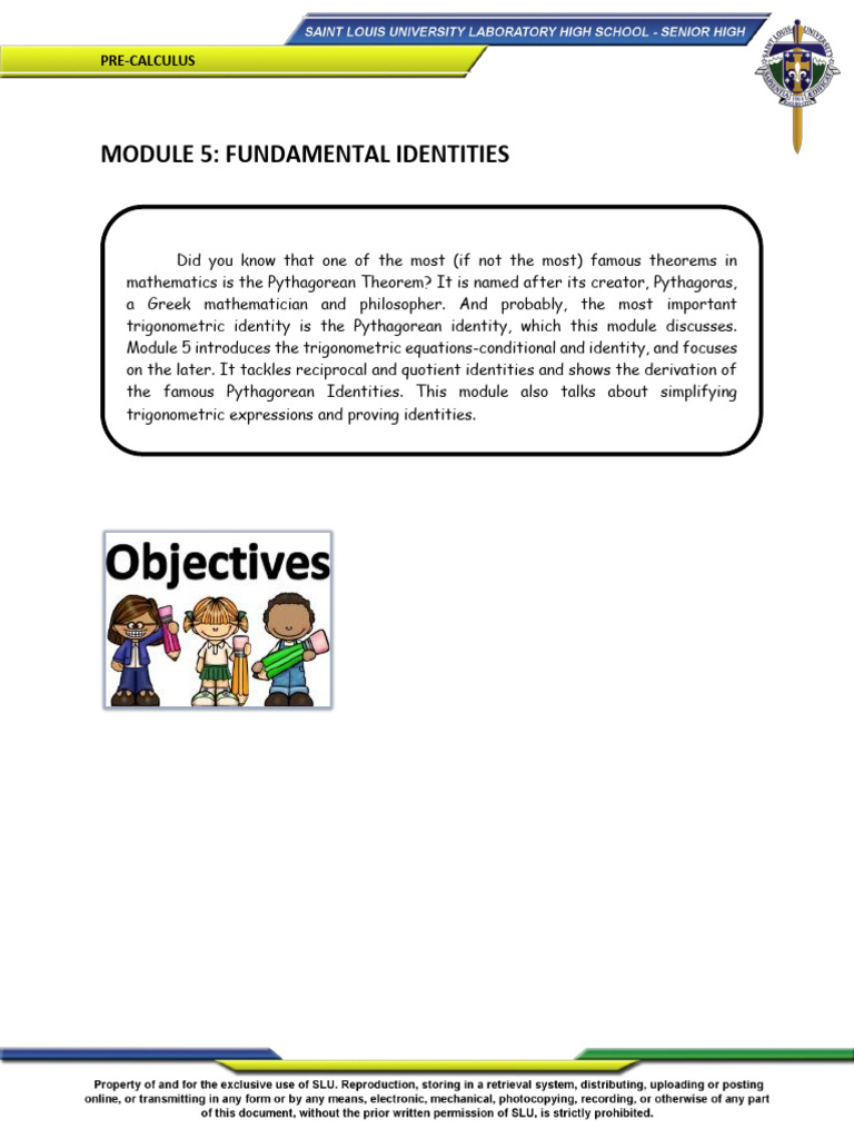 Module 5 - Fundamental Identities | PDF | Trigonometric Functions ...