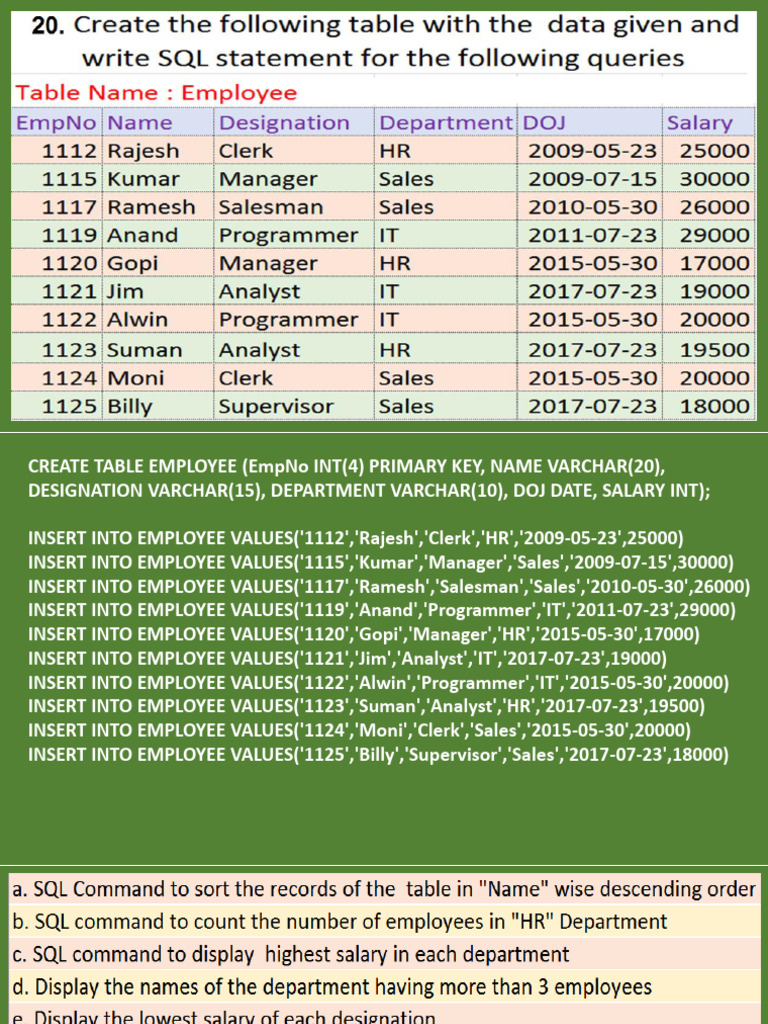 Class XII - CS - Practical Programs 20 and 21 | PDF