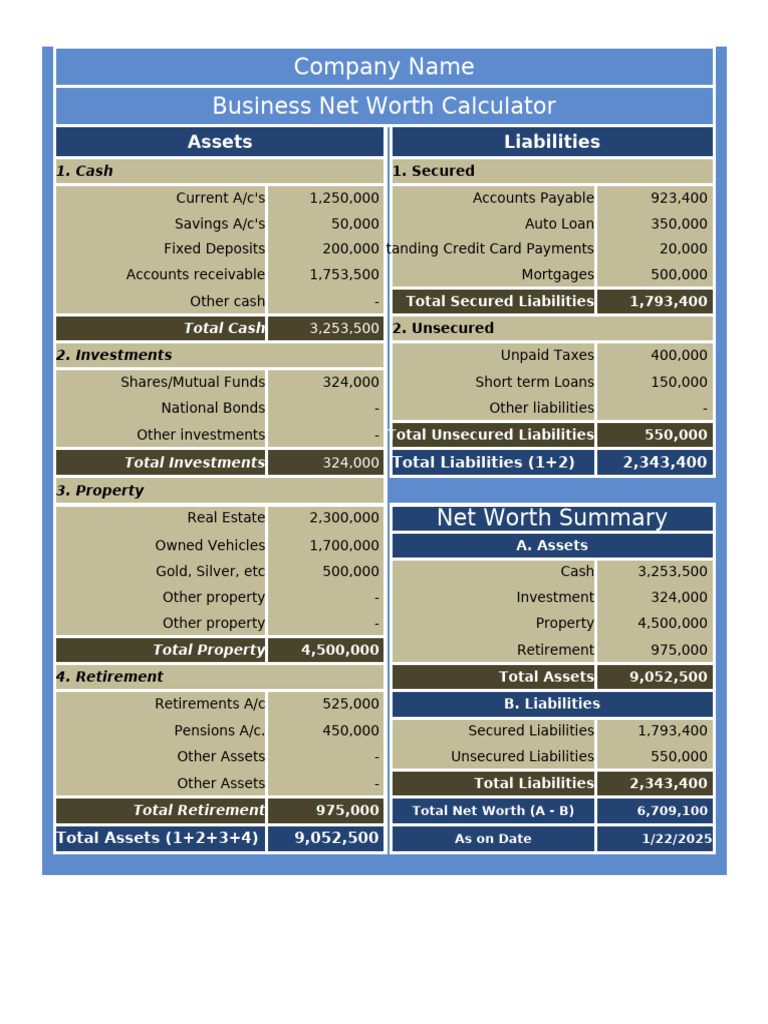 Net Worth Calculator | PDF