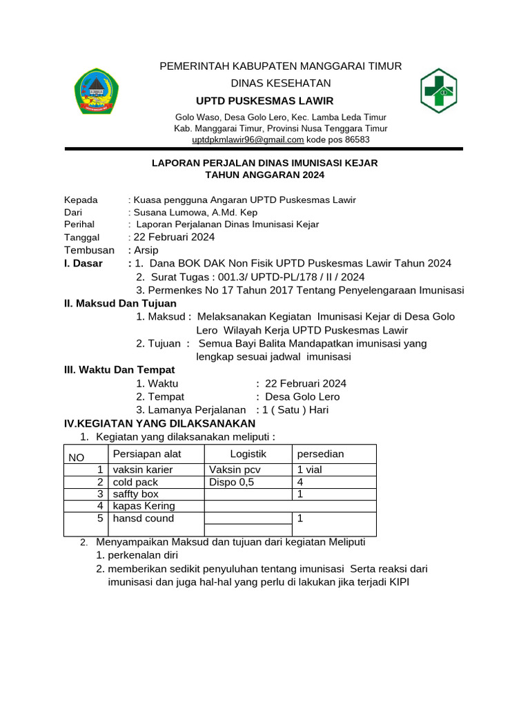 LPD Imunisasi Kejar 2024 | PDF