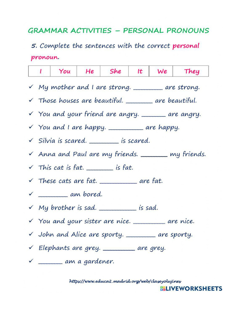 Worksheet Personal | PDF