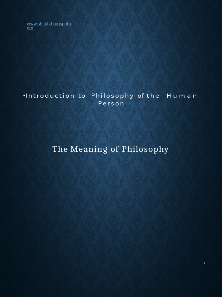 1 Module Meaning of Philo | PDF | Science | Reason