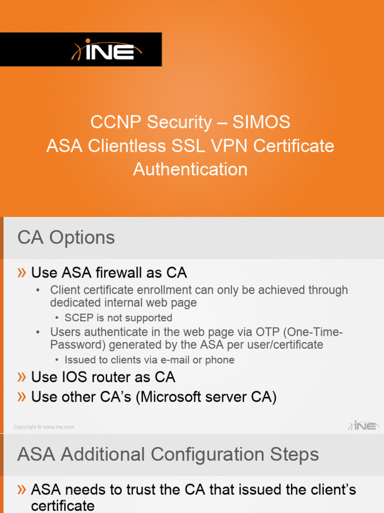 ASA Clientless SSL VPN Certificate Setup | PDF