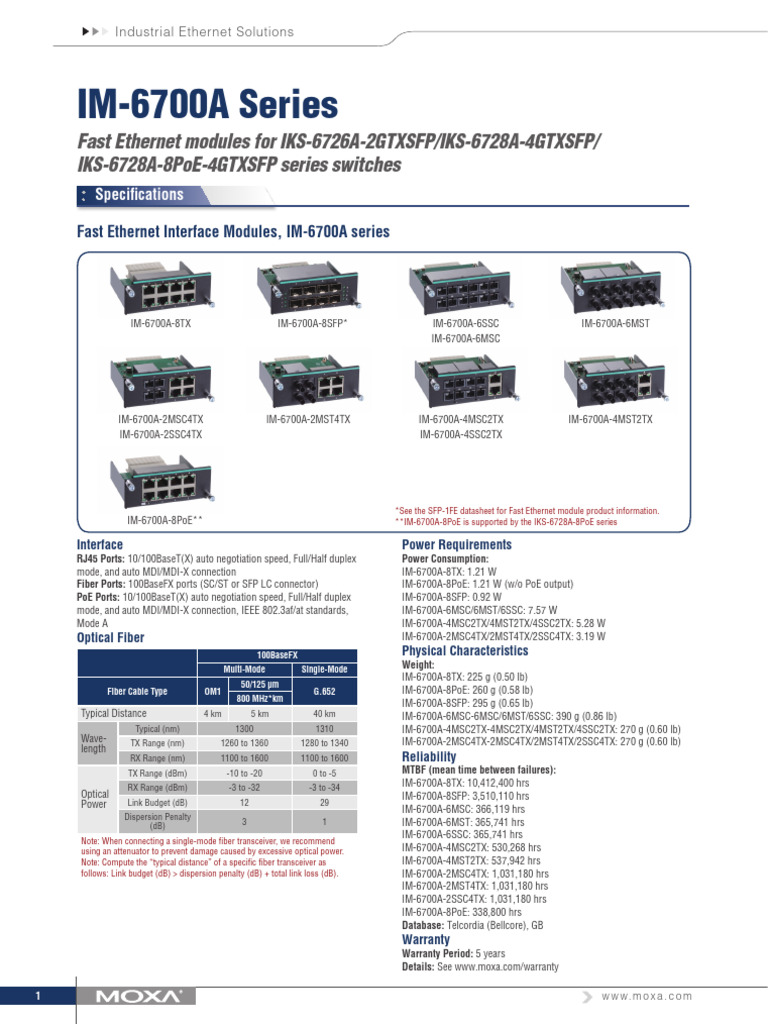 IM-6700A-8PoE_DS | PDF | Telecommunications Equipment | Electronics