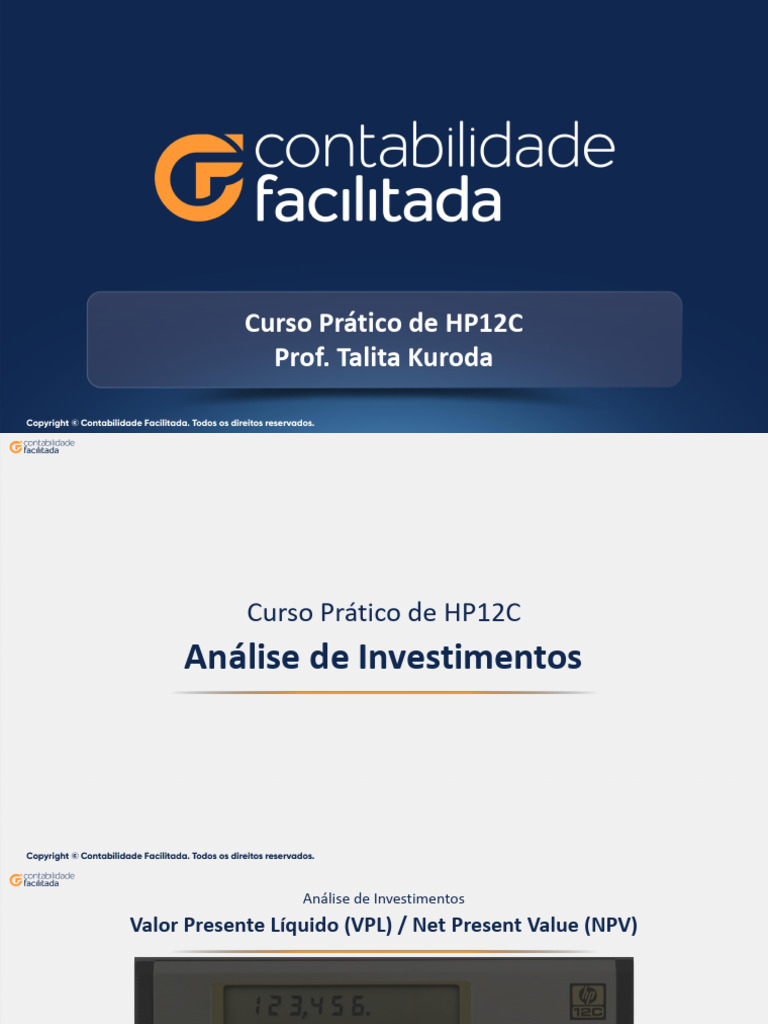 Análise de Investimentos e VPL | PDF | Valor Presente líquido | Taxa interna de retorno