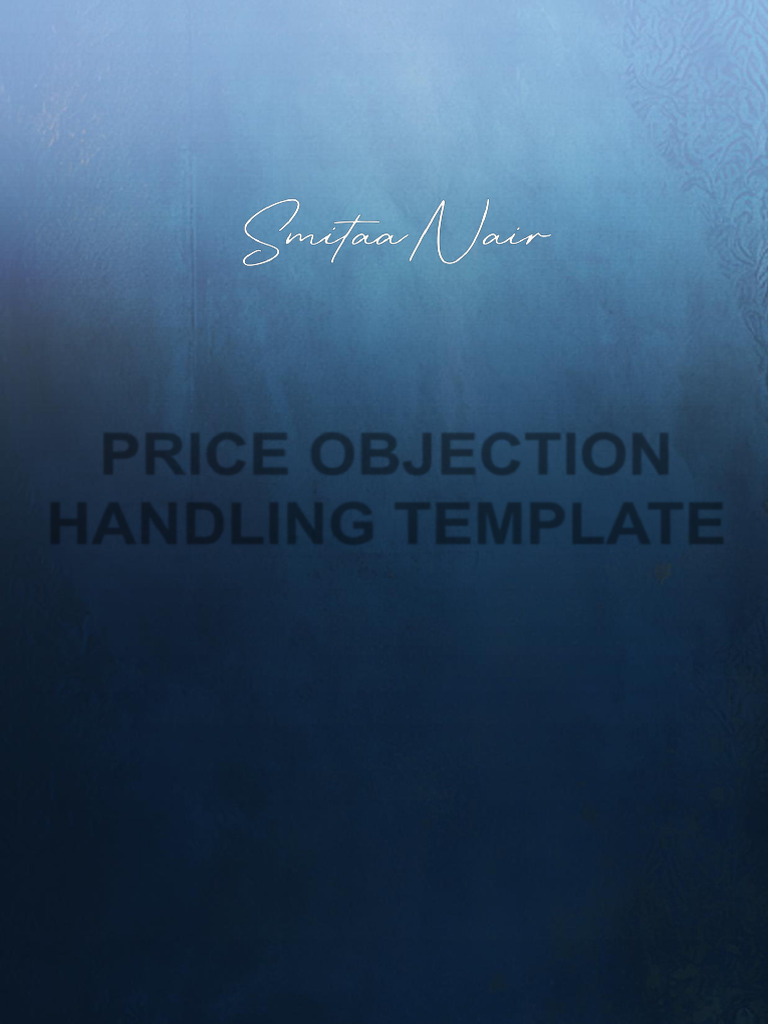 Price Objection Handling Template | PDF | Empathy