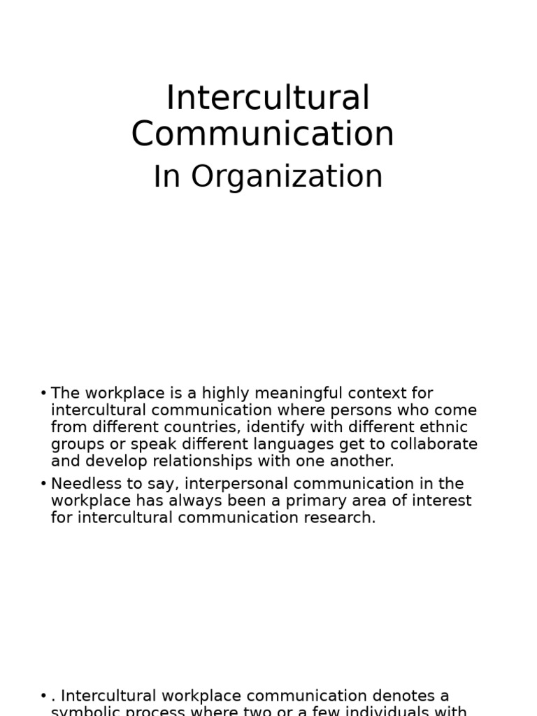 Week 12 Intercultural Communication in Organization | PDF | Cross ...