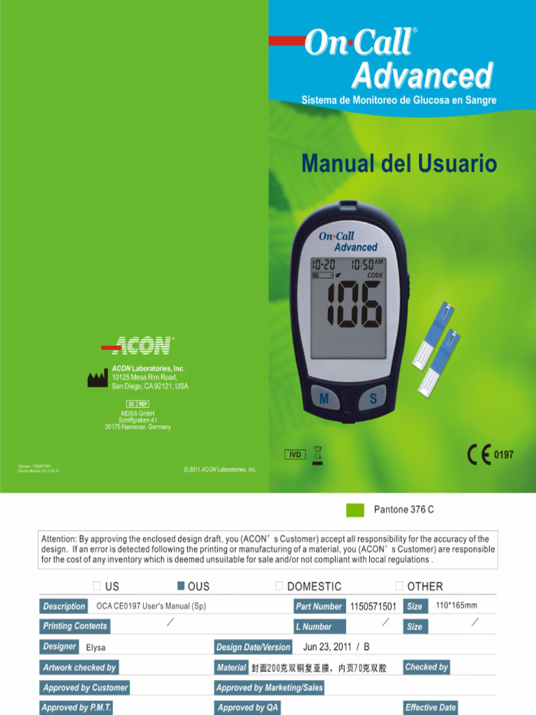 Manual de Uso On Call Advanced | PDF | Hipoglucemia | Diabetes