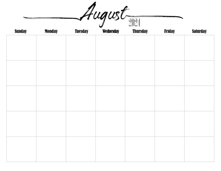 Jewish Calendar 2024 - August | PDF