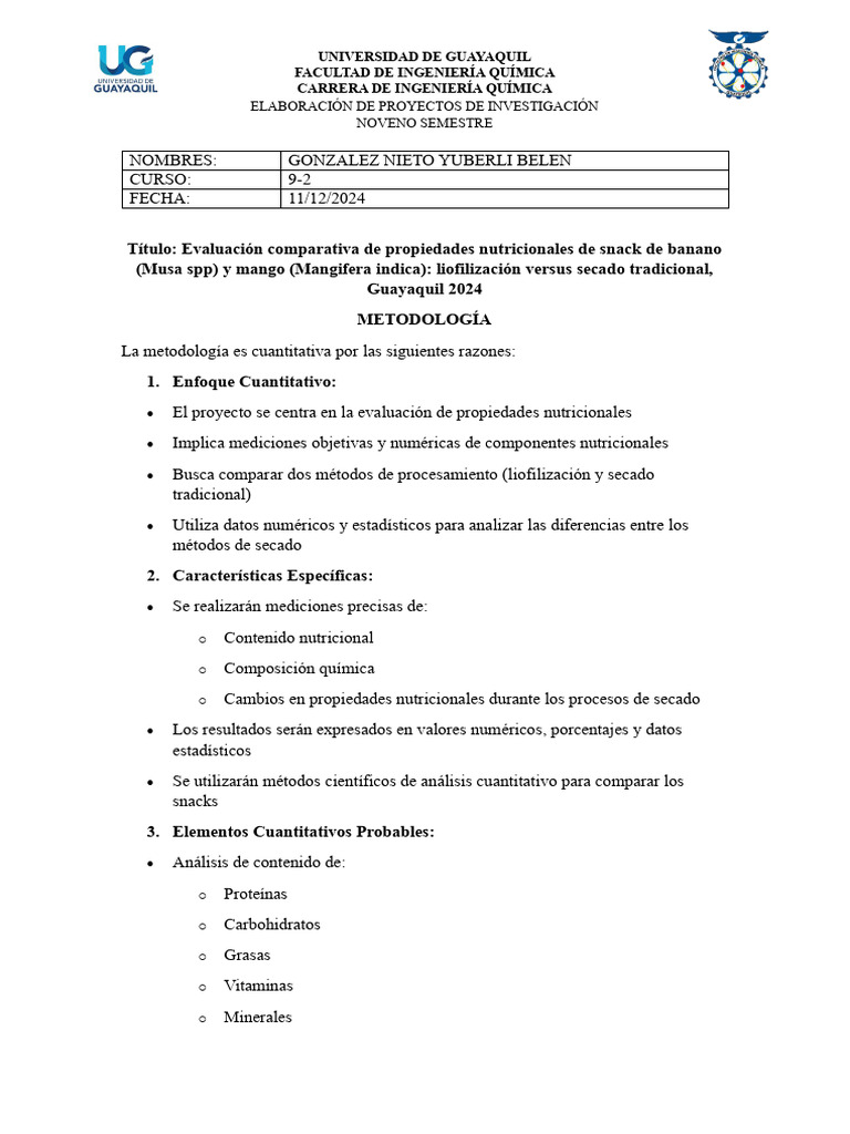 Tarea 1 2p Elab - Proyecto | PDF | Nutrición | Dieta y nutrición