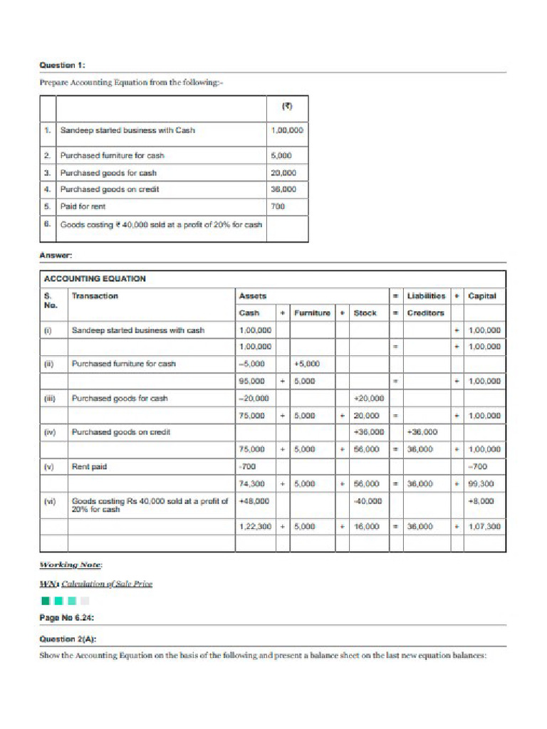 UCS 539 Module 1 - Accounting Equation Practice (With Solutions) | PDF | Debits And Credits | Money