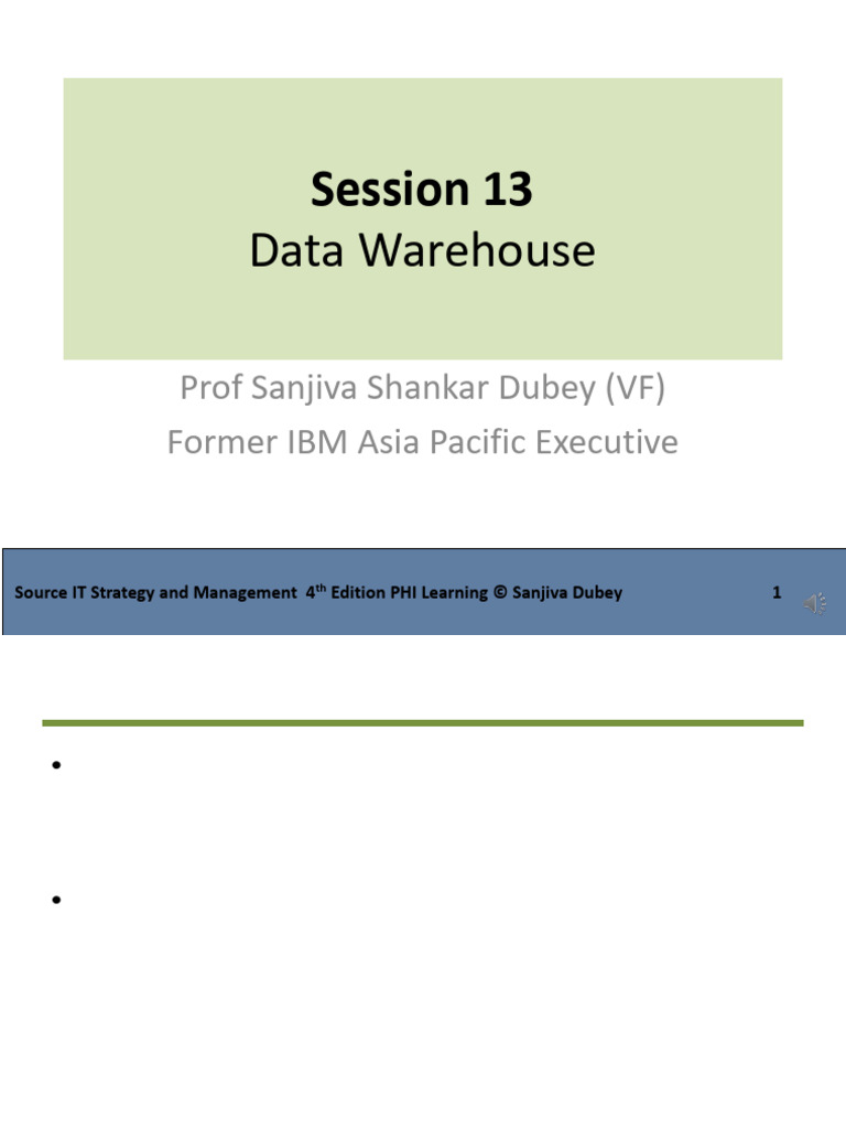 13 Data warehouse | PDF | Big Data | Data Warehouse