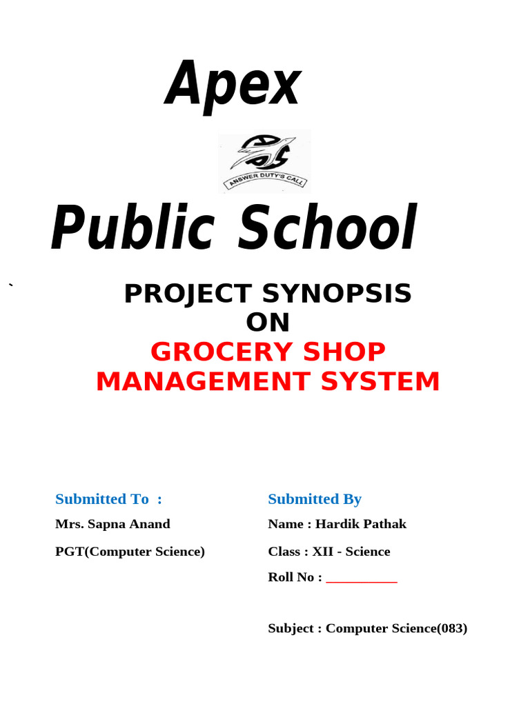 CS - Project - Grocery Shop Management | PDF | Software | Python ...