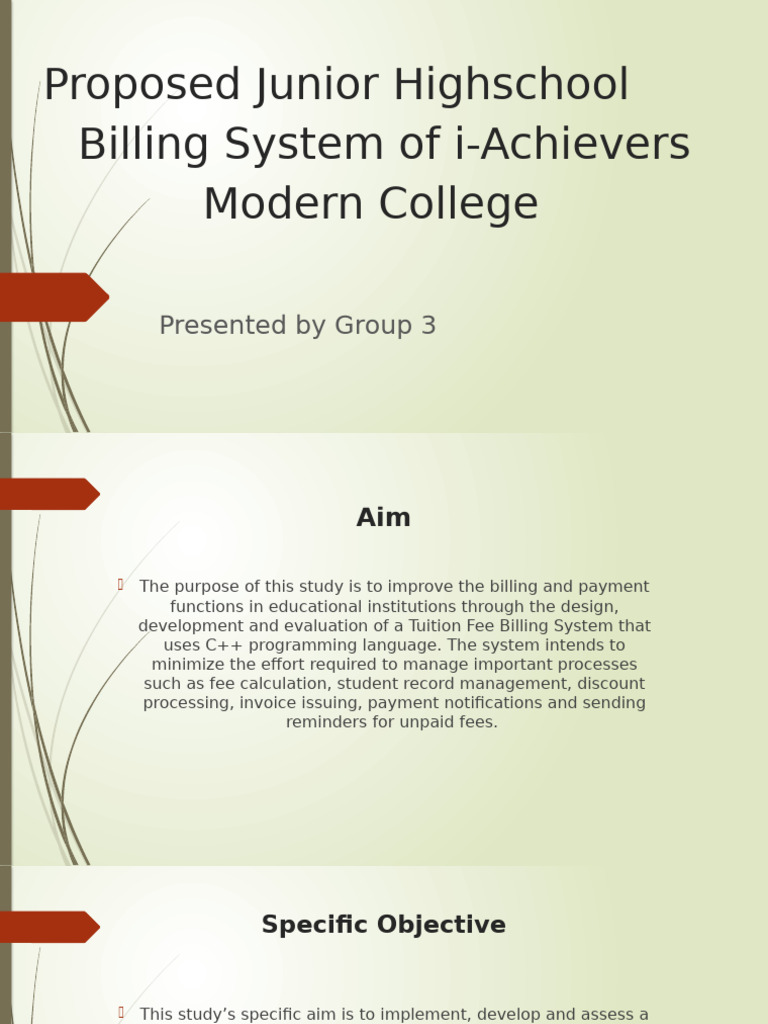 i-Achievers Modern College Billing System | PDF | C++ | Fee