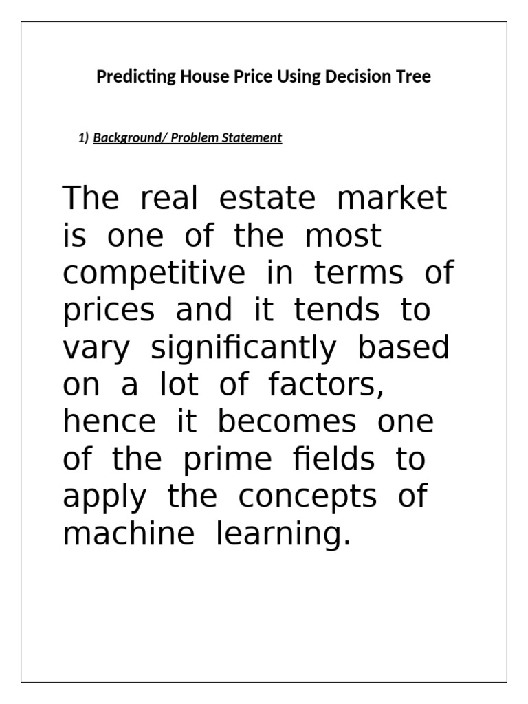 House Price Prediction with Decision Trees | PDF | Machine Learning ...