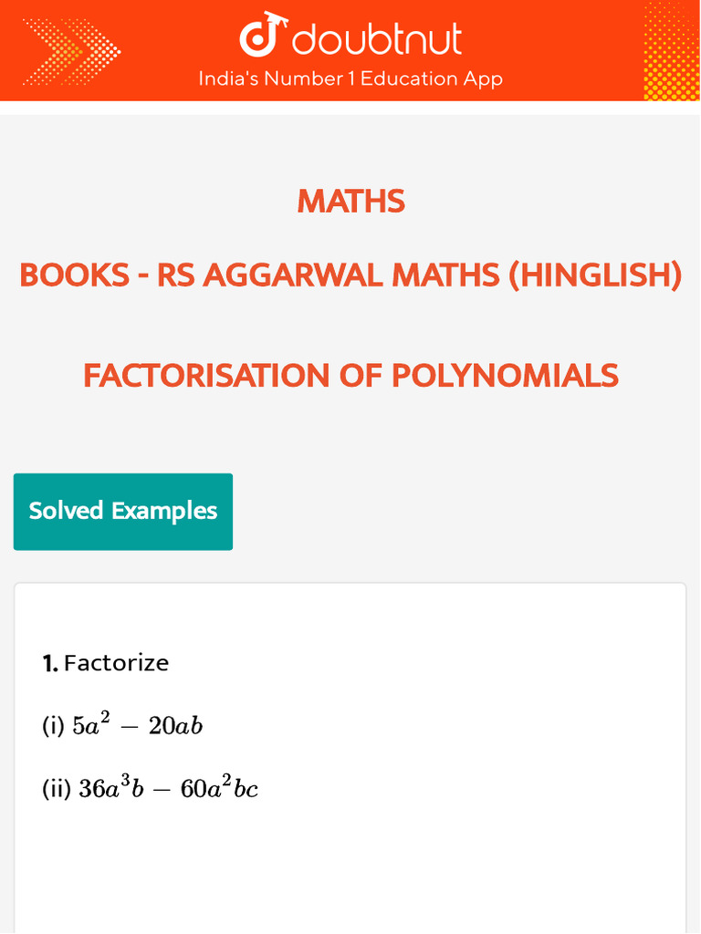 Books Doubtnut Question Bank | PDF | Factorization | Computational Science