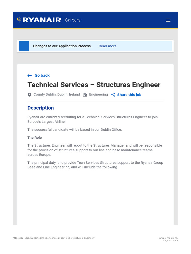 Technical Services - Structures Engineer - Careers | PDF | Aviation