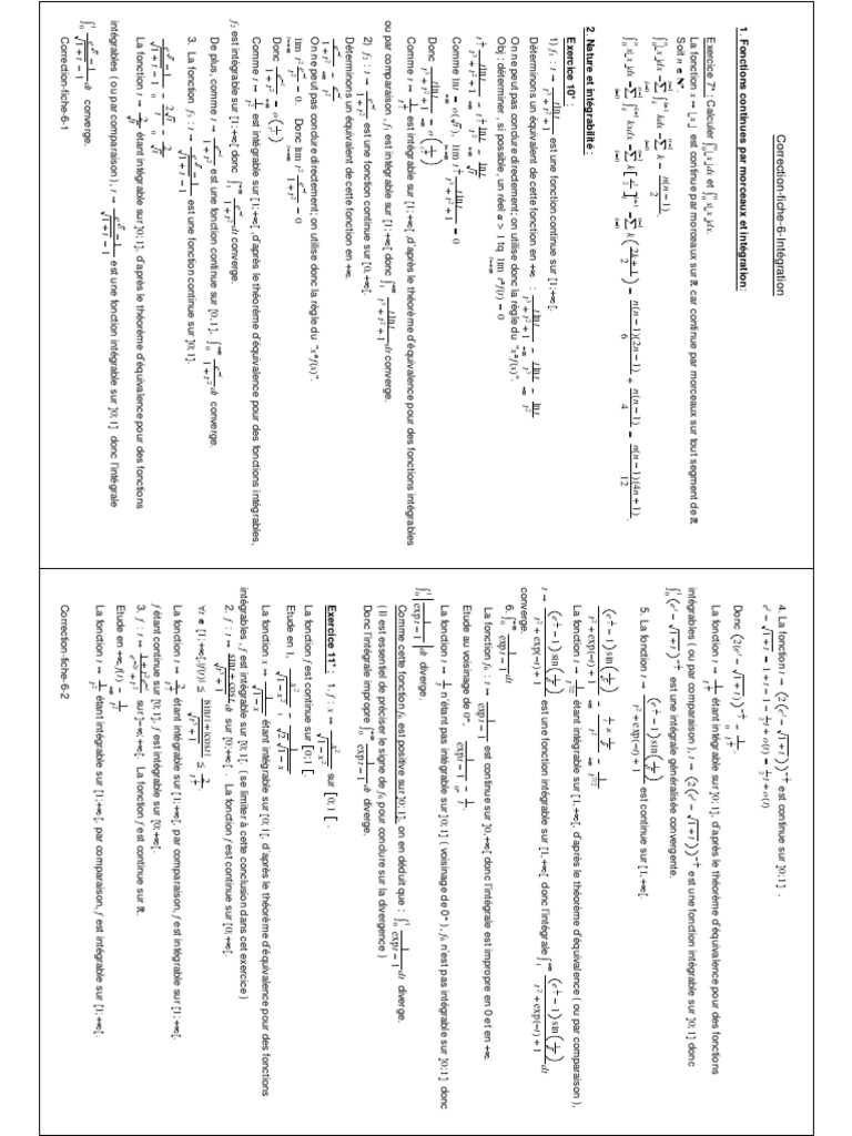 Intégration de fonctions continues par morceaux | PDF | Intégral ...