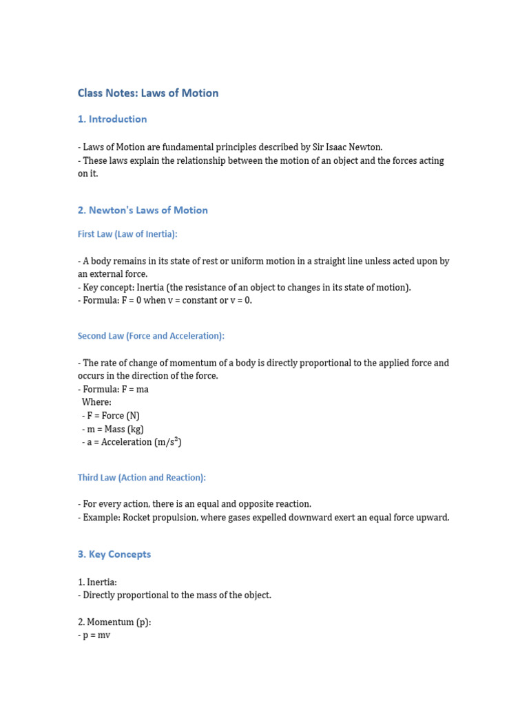Laws_of_Motion_Notes | PDF