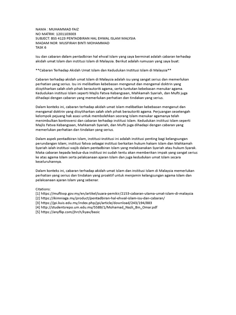 Isu Dan Cabaran | PDF