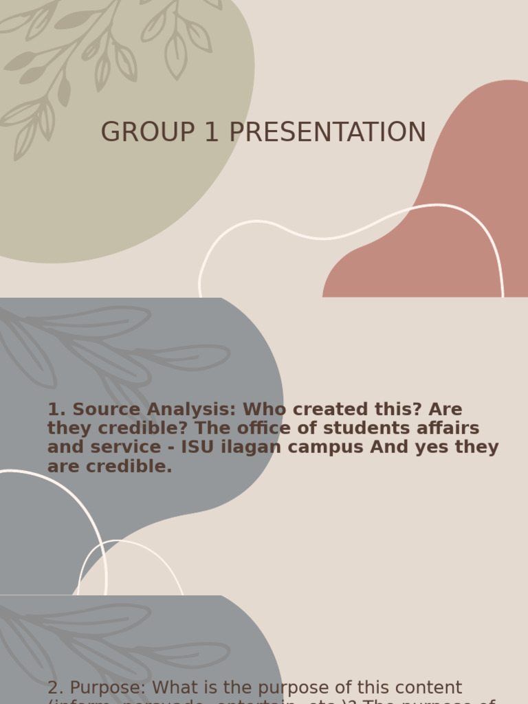 Group 1 Presentation | PDF
