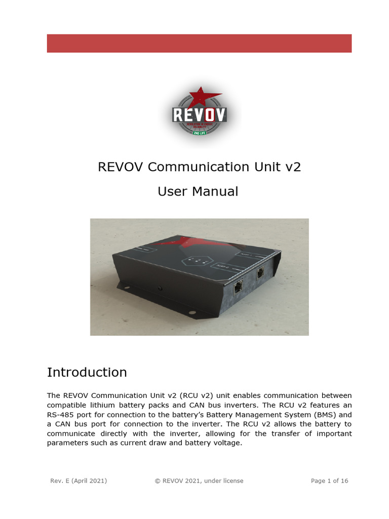 RCU v2 User Manual Revision E | PDF | Electrical Connector | Electrical ...