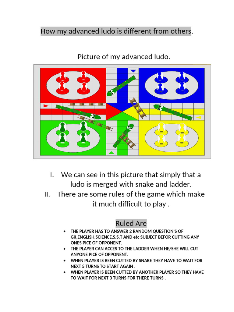 How My Advanced Ludo Is Different From Others | PDF