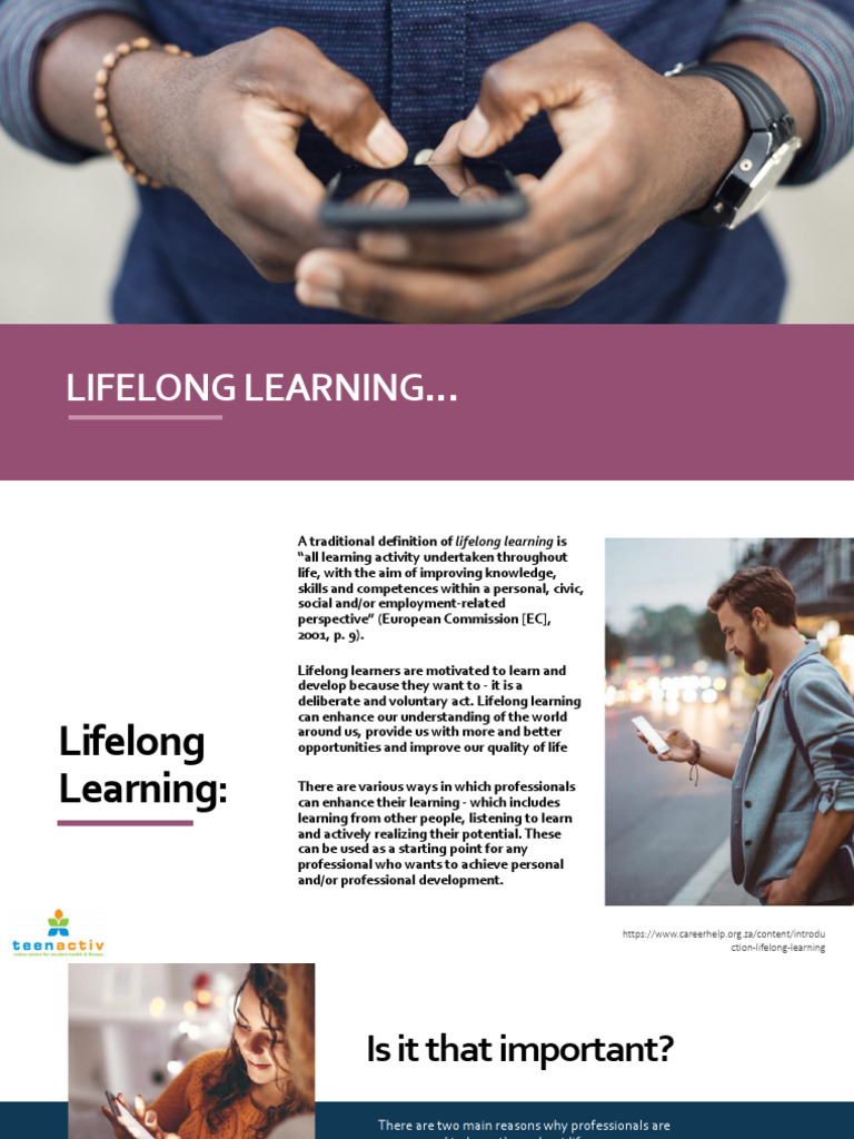 Week 3- Lesson 3 - Lifelong learning | PDF | Learning | Lifelong Learning