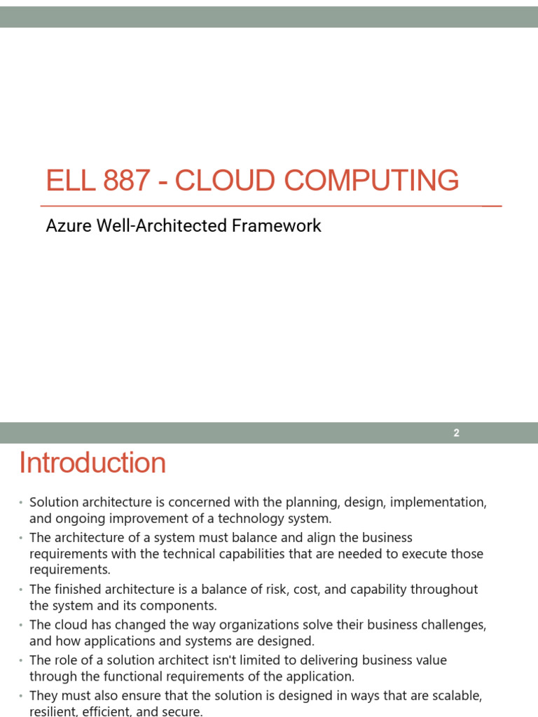Azure WellArchitectedFramework | PDF | Scalability | Cloud Computing