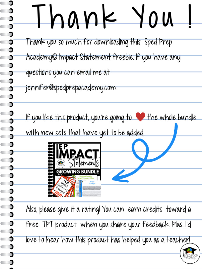 WritingImpactStatementsSentenceStemsExamplesFreebie 1868 | PDF ...