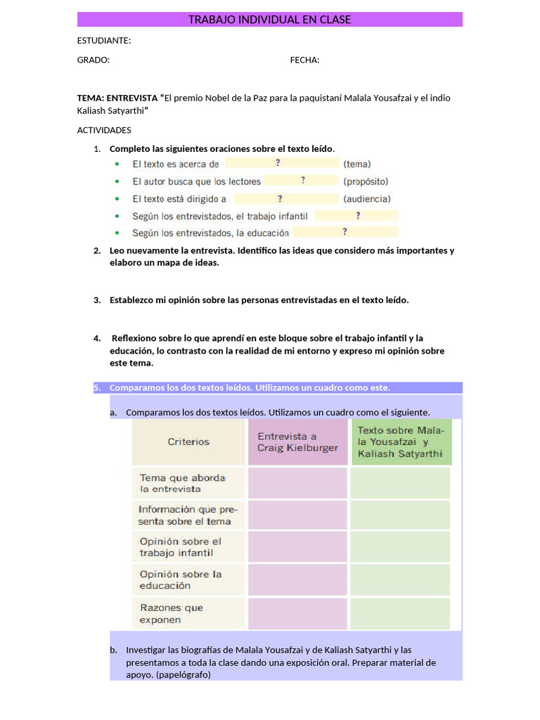 Actividad en clase_entrevista 2 | PDF