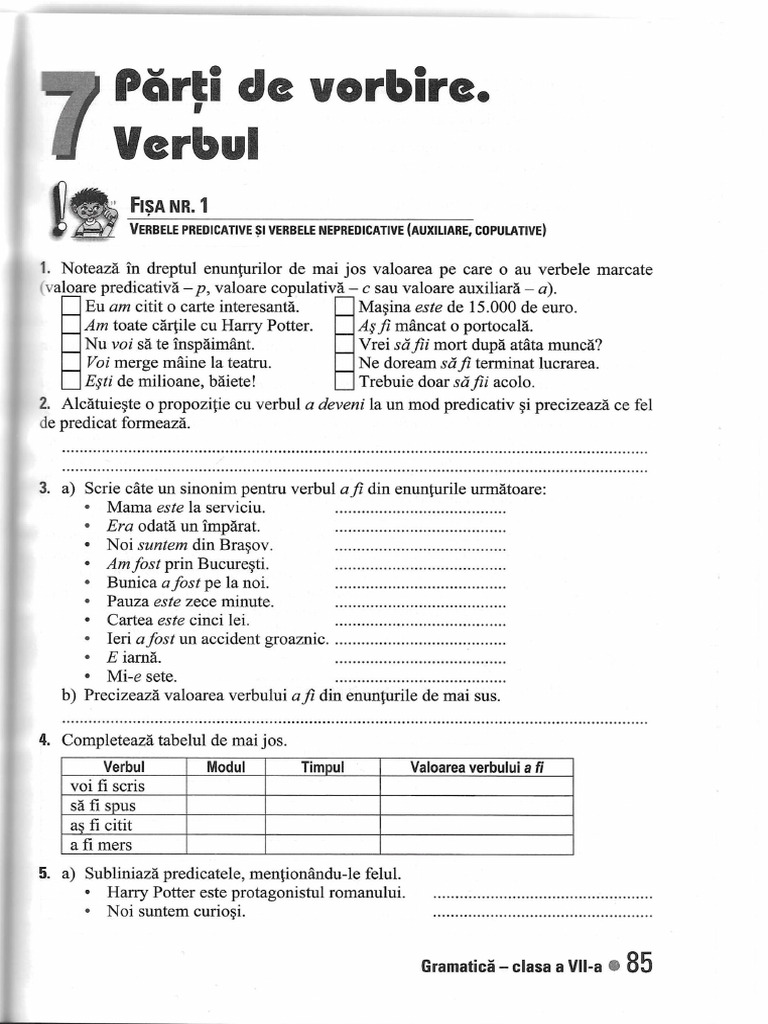 Verbul Exercitii | PDF