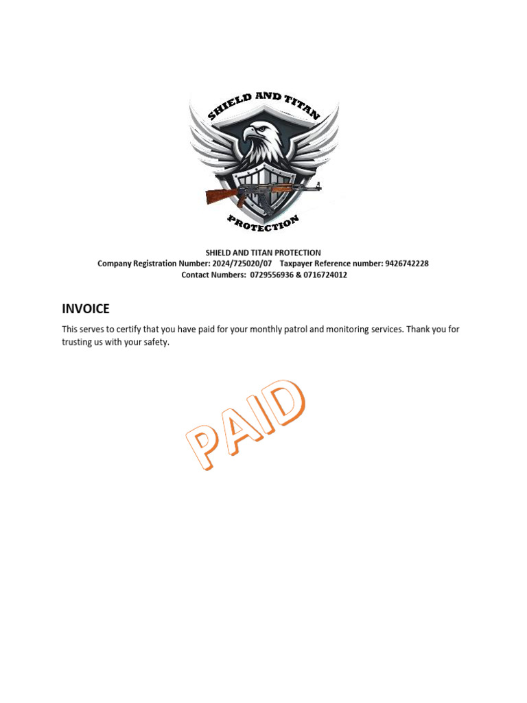 Security Services Invoice | PDF