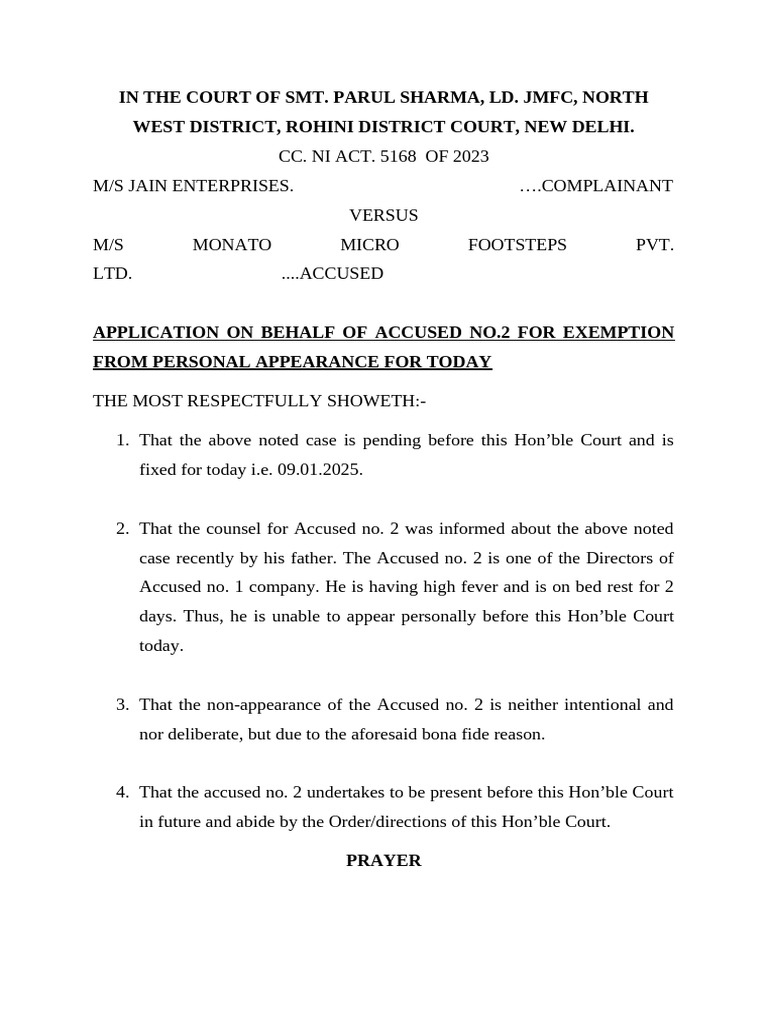 Exemption Application | PDF