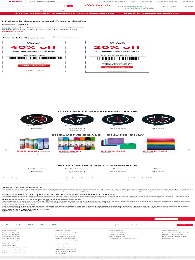 Coupons & Promo Codes Michaels | PDF | Coupon | Marketing