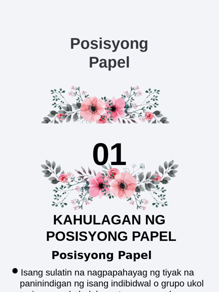 Aralin 8 Posisyong Papel | PDF