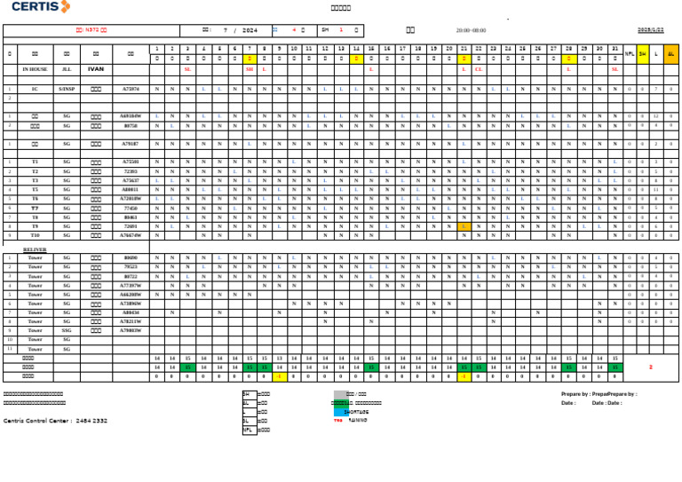 N372 - 7月夜更更表 - 2024-1 | PDF