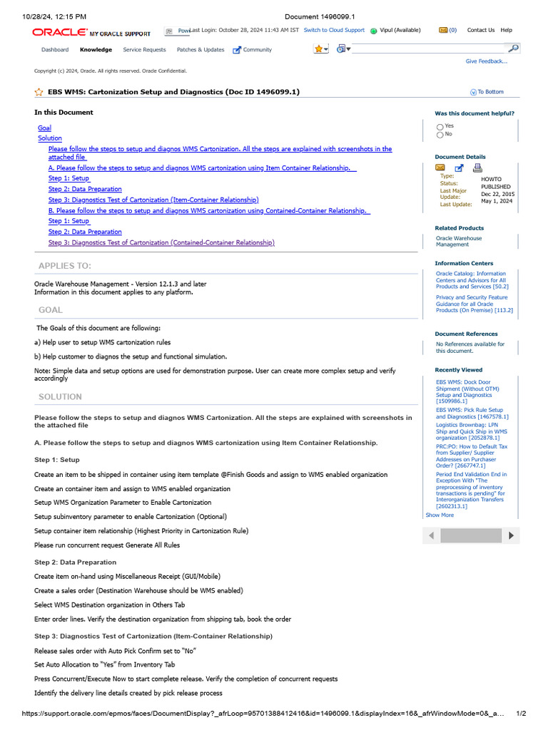 Cartonization Setup and Diagnostics (Doc ID 1496099.1) | PDF ...