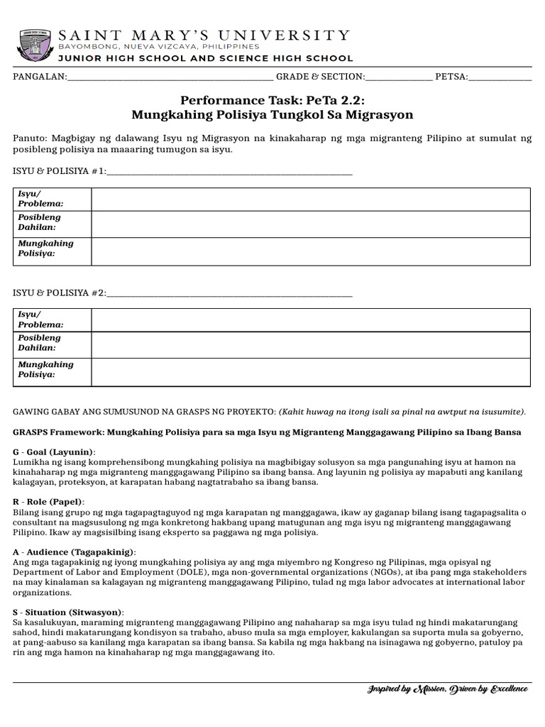 PeTa 2.2 - Mungkahing Polisiya | PDF