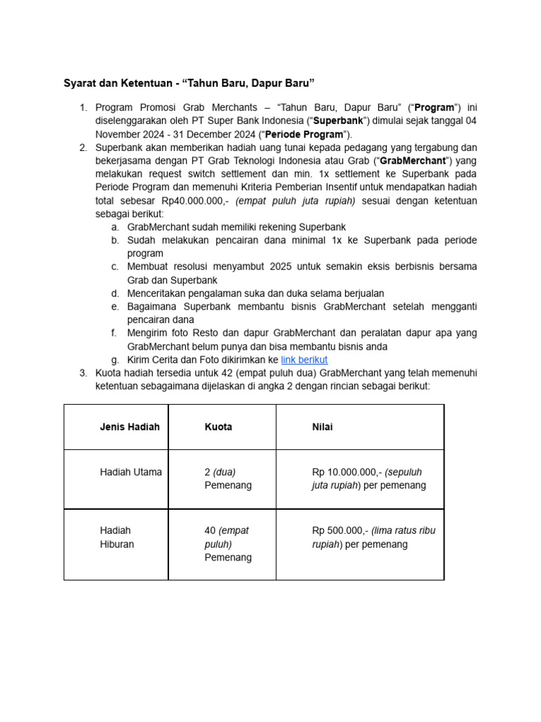 TnC Promo - Tahun Baru Dapur Baru - ID | PDF