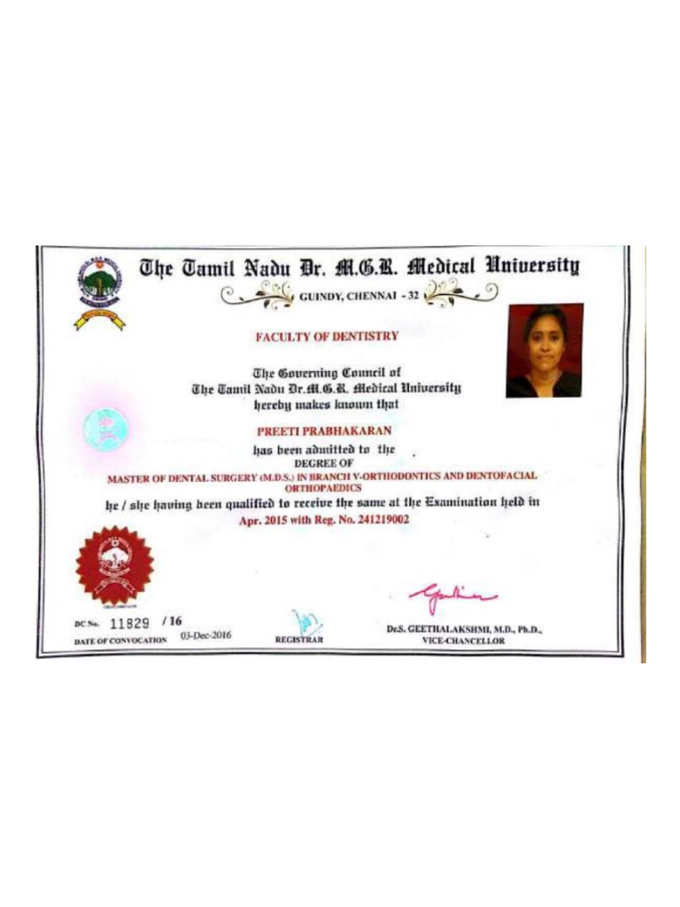 Mds degree certfct (1) | PDF